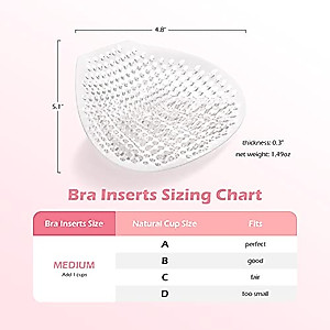 Yofidra Silicone Bra Inserts and Breast Enhancers, Add 2 Cups, Breathable, Reusable,1 Pair (Shell, M)