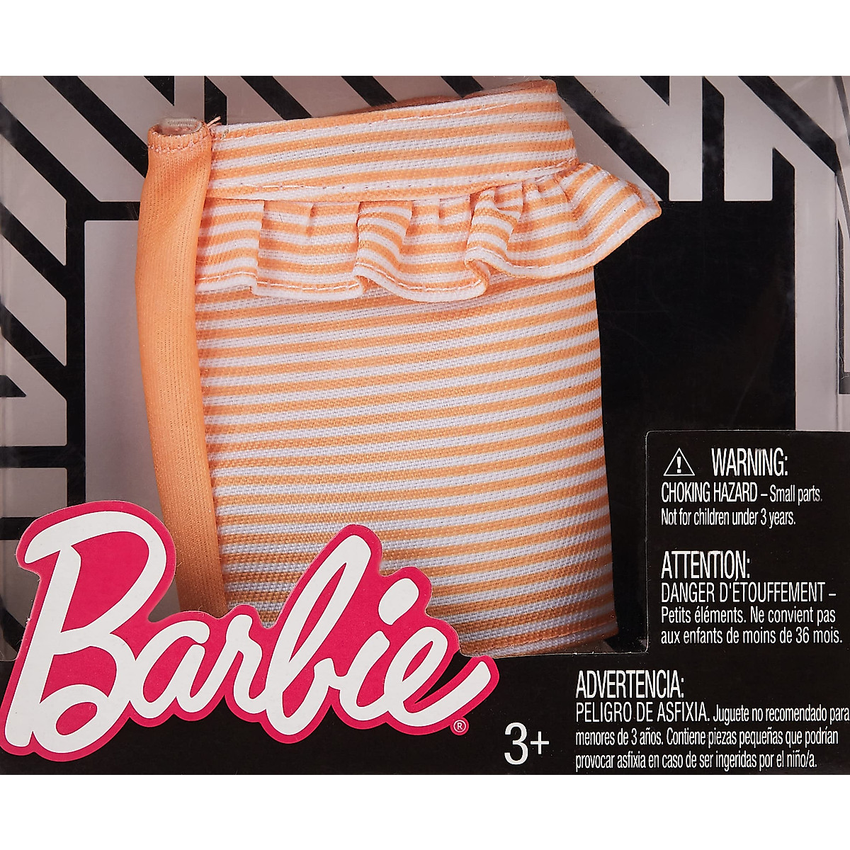 Barbie Peach and White Striped Peplum Skirt Fashion Pack