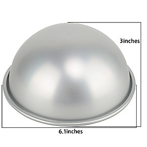 Kundalini 6inch Ball Cake Pan Dome Cake Pan Anodized Aluminum Hemisphere Pan 3D 6inch Sport Ball Cake Pan DIY Birthday Cake Pan