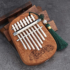 DishyKooker Mini Kalimba 8 Keys Finger Thumb Piano with Decorative Tassel Gifts for Kids Adult Beginners Portable 8 Keys Thumb Piano Gift Finger Piano Gifts Toon Wood [K-8CA]