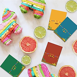 Fiesta Party Place Cards - Cinco de Mayo Mexican Themed Party Supplies Food Tents and Food Labels Decorations, Baby Shower Party Supplies(24pcs)