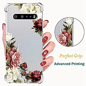 Zoeirc Case for LG V60 ThinQ 5G Case/LG V60/LM-V600 Clear Case for Girls Women, Soft TPU Shockproof Protective Transparent Case Cover for LG V60 (Blossom Flower)