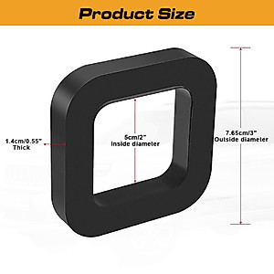 cueclue Pack-3 Receiver Silencer Pad, 1.96" x 3" x 0.5" Noise Reduction Hook Rubber Cushion Reduces Rattling for 2" Trailer Hitch (Black)