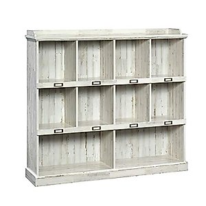 Sauder Barrister Lane Bookcase, L: 53.15" x W: 12.13" x H: 47.52", White Plank finish