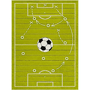 Artistic Weavers Brandi Kids Soccer Area Rug, 3'11" x 5'7", Lime