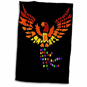 3D Rose TWL_244594_1" Fun Colorful Phoenix Rising Abstract Art Towel, 15" x 22", Multicolor