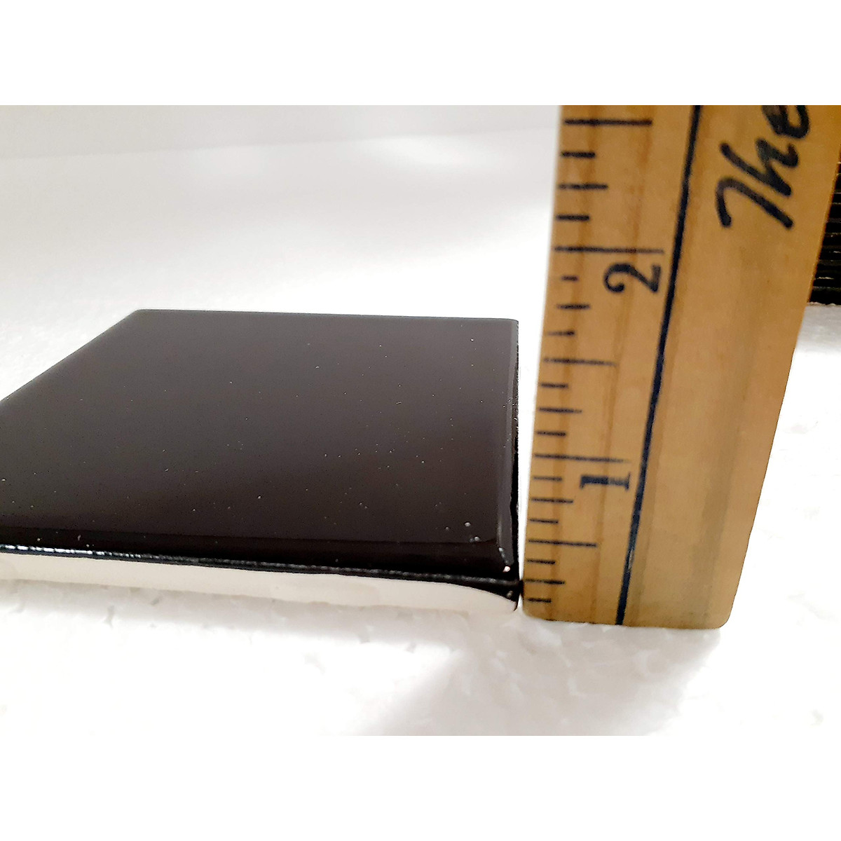 4 in Black Ceramic Tile 4.25 inch Shower Bathroom Kitchen Backsplash American Olean Gloss 4 1/4" Box 10 Piece