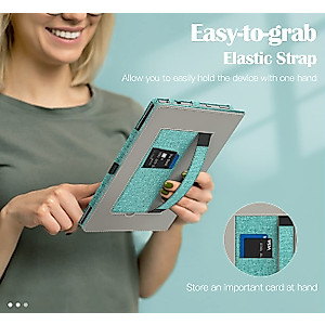 TiMOVO Case for All-New Kindle Fire HD 10 & Fire HD 10 Plus Tablet (10.1", 11th Generation, 2021 Release), Vertical Horizontal Stand Cover with Auto Wake/Sleep, Card Slot, Hand Strap, Green