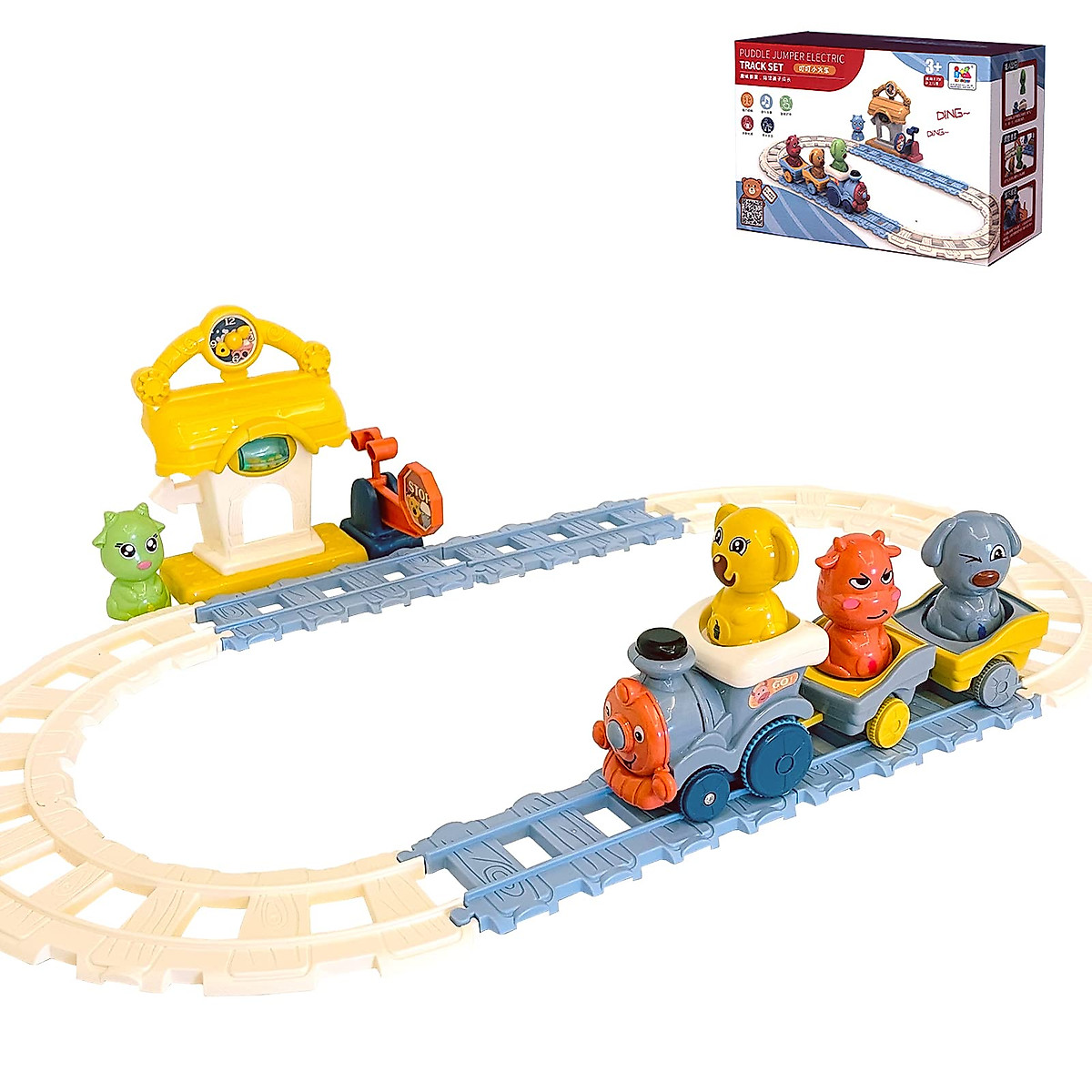 Musical Train Track Set Toys for Toddler 3yrs Old Electric Animal Train Toy Birthday Gift for 3 4 5 6 7 Year Old Boys Toy for Boy Girl Kid Infant Gift