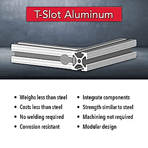 8020, 1010, 10 Series 1 Inch x 1 Inch T-Slotted Aluminum Extrusion DIY Extruded Linear Slot Bar Rail 80/20 (89" Long, Clear Anodize)