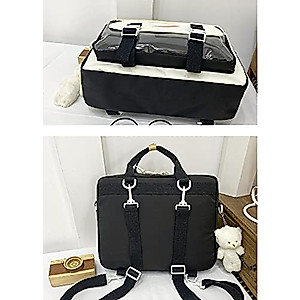 Womens Backpack with Cute Accessories 2 IN 1 Travel Backpack Shoulder Bag Handbag Laptap Bag (blue)