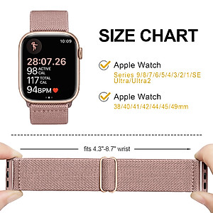 Stretchy Nylon Solo Loop 6-Pack Compatible with Apple Watch Band 38mm 40mm 41mm 42mm 44mm 45mm 46mm 49mm, Nylon Sport Elastic Wristbands Strap Women Men for iWatch Series 10 9 8 7 6 5 4 3 SE Ultra 2