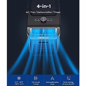 EENOUR PA600 Portable Air Conditioners, 6000BTU Fast Cooling AC with 7 Fan Level, Dehumidifier & Sleep Modes, 8H Timer, Remote Control, 48V DC for Truck Van Life Camping Room, Off-grid and Power Outages
