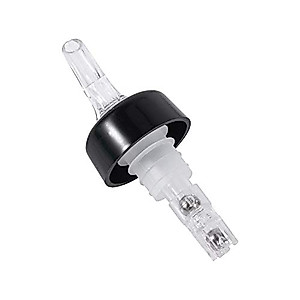 Measured Liquor Pourers, 1 OZ Plastic Measured Liquor Pourer Tail Auto Measuring Shot Chamber Pourer Pour Spout Stopper for Alcohol Wine Cocktail Vinegar Bottle Drink Spirits (6, Transparent)