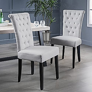 Christopher Knight Home Venetian Dining Chairs, 2-Pcs Set, Light Grey