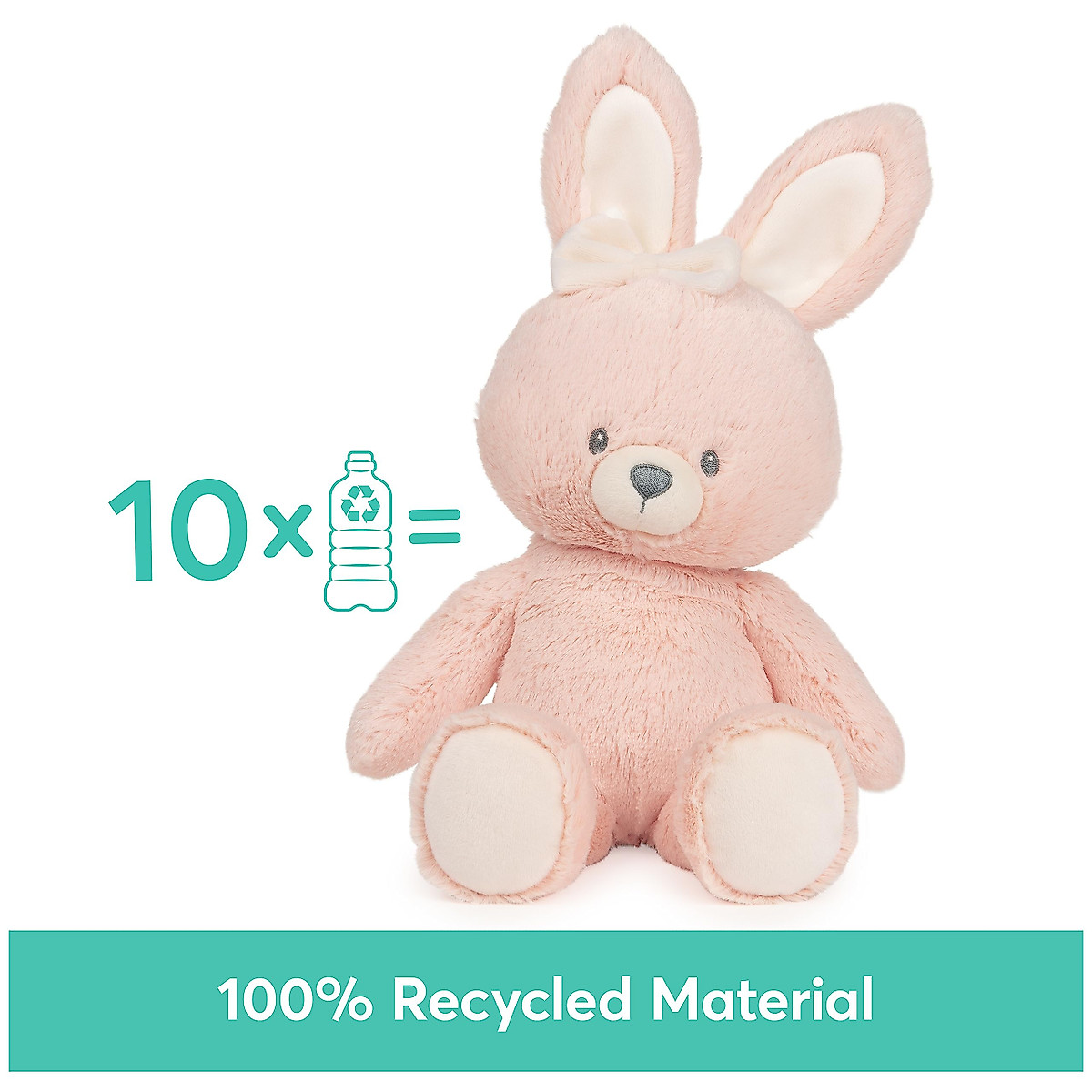 GUND Baby Sustainable Bunny Plush, Stuffed Animal Made from Recycled Materials, Gift for Babies and Newborns, Pink/Cream, 13”