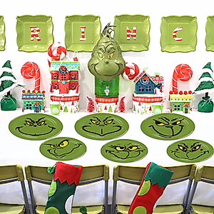 Yizeda 60pcs Christmas Party Plates Christmas Party Supplies Christmas Baby Shower Decor（30pcs 7inch,30pcs 9inch）