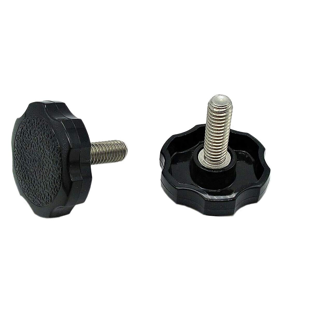 LocEzy 1/4"-20 x 3/4" Thumb Screw Stainless Steel Standard/Coarse Threads Clamping Rosette Knobs Black - Made in The USA (4)