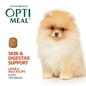 OPtimeal Puppy Dog Food - Proudly Ukrainian - Delicious Puppy Food Dry Recipe with Skin and Digestive Support for Small and Toy Breed Puppies (3.3 Pound (Pack of 1), Lamb & Rice)