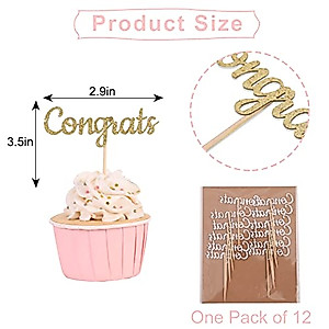 Congrats Cupcake Toppers for Graduation - Congratulations Food Picks, Graduation party decorations, Retirement Cupcake Toppers, Glitter Congrats 2022