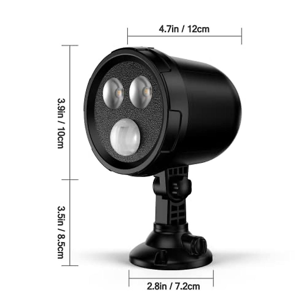 Pwysara LED Outdoor Spotlight - 300 Lumen Battery Operated Motion Sensor Light - Waterproof Outdoor Security Light - Outdoor Spotlight for House, Garage, Yard & Garden Path