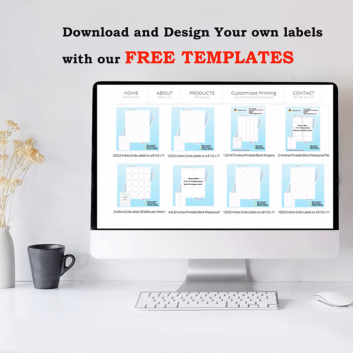 600 Circle Stickers 2" Round Labels 30 Sheets Waterproof Matte White Die Cut Vinyl Sticker Paper Dries Quickly for Inkjet/Laser Printer