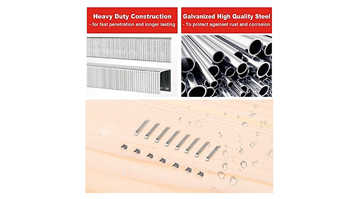 Heavy Duty T50 Staples & Brad Nails Kit - 8000 Count, Versatile Fasteners