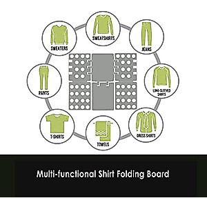 Wesuy Shirt Folding Board, 27.56 x 22.44 T Shirt Folder, Easy and Fast Flip Fold Clothes Folding Board, Durable Plastic Laundry Folders Collapsible Liner for Easy Storage and Travel (Gray)