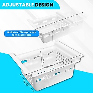 FreezerMax Add a Layer - Rails and Chest Freezer Sliding Baskets - Freezer Storage Bins - Adds a middle level of sliding baskets to 8-14 cubic foot freezers. MEASURE YOUR FREEZER BEFORE ORDERING