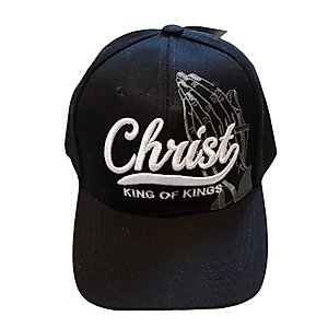 Black Duck Brand 3D Christ King of Kings Embroidered Jesus Christian Ball Cap (Black)