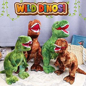 Seyomi Stuffed Dinosaur Plush 31.5 inches Giant RLifelike Stuffed T-Rex Toy for Boys,Green