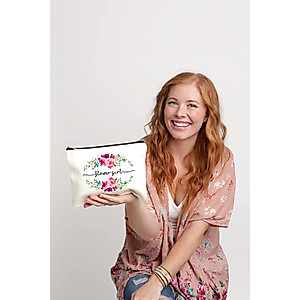 Moonwake Designs Flower Girl Makeup Bag, Flower Girl Gift, Bridal Party Favor, Cosmetic Pouch, Wedding Party Gift, Gift from Bride