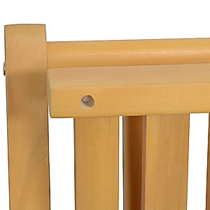 Outsunny 4FT Wooden Outdoor Garden Bench for 2, Portable Folding Loveseat 2-Seater Chair with Backrest, Armrests and Slat Seat, Natural