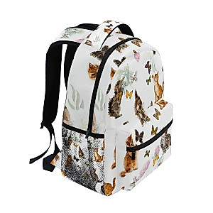 Nander Backpack Travel Lovely Cat Flower Butterfly School Bookbags College Bag for Womens Mens Boys Girls