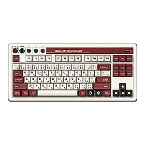 8BitDo Retro Mechanical Keyboard, Bluetooth/2.4G/USB-C Hot Swappable Gaming Keyboard with 87 Keys, Dual Super Programmable Buttons for Windows and Android - Fami Edition