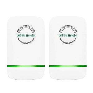 2 Pack Power Saver, Electricity Energy Saver, Household Power Saver, Smart US Plug Electricity Saving Box Device for Office Market (White)