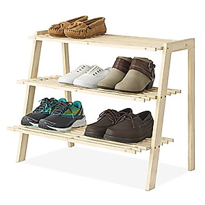 Whitmor 3-Tier Wood Shoe Shelves