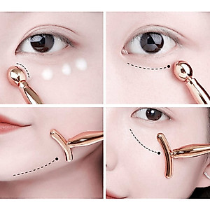 2PCS Metal Eye Cream Applicator Wand Stick, Massager Skin Care Tools, Face Roller Massager Tool,Eye Massage Wand Stick Girls Women Facial Massager for Reducing Puffiness Wrinkle