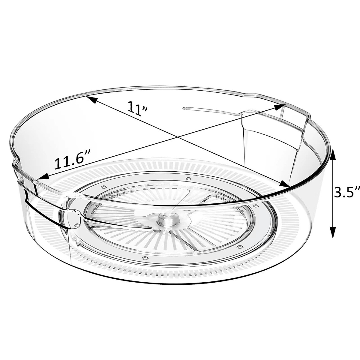 ULIVE Clear Lazy Susan, Round Plastic Rotating Turntable Organization，Suitable for Kitchen, Bathroom，Lazy Susan Refrigerator， Organizer Pantry, Cabinet, Transparent