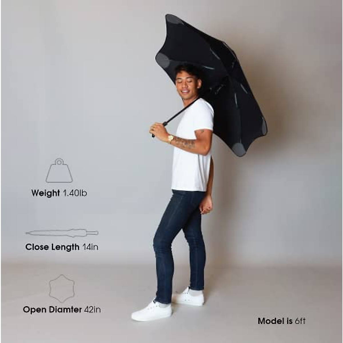 Blunt Classic Stick Umbrella 48” – Waterproof & Wind Resistant Radial Tensioning System – Strong & Compact & Light – Built to Last – Easy to Use [Perfect for Travel & Commuting]