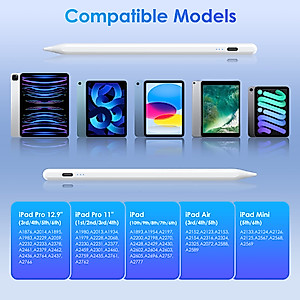 Stylus Pen for iPad 9th & 10th Generation - 10Mins Faster Charge Compatible for iPad 6-10 Gen, iPad Air 3-5, iPad Mini 5/6, iPad Pro 11"/12.9"