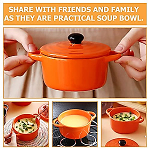 UPKOCH Pho Soup Bowls Ceramic Steaming Bowl with Lid and Handle Steam Soup Bowl Porcelain Stew Pot Vintage Rice Bowl Oven Dishwasher for Home Kitchen Egg Custard Medicinal Ceramic Soup Bowl