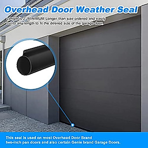 Weatherproofing Garage Door Seals Fits Overhead Door P-Bulb Garage Door Bottom Weather Seal,Replacement Overhead 18FT Wide Doors (Black) (18FT)