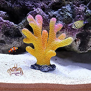 yahukeny 10 Pieces Artificial Glowing Fish Tank Decorations Silicone Resin Fluorescent Floating Jellyfish Simulation Coral Mushroom Fake Lion Fish Landscape Accessories for Aquarium Household Office