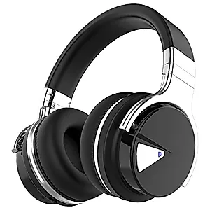 phonicgrid Active Noise Cancelling Headphones Over Ear Wireless Headphones Bluetooth Headphones with Microphone, Comfortable ANC Over Ear Headphones Wireless Bluetooth, Deep Bass, 30Hrs, Ink Black