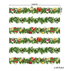 AMAZING WALL Christmas Printed Stairs Self Adhesive Decoration Wall Sticker 6pcs