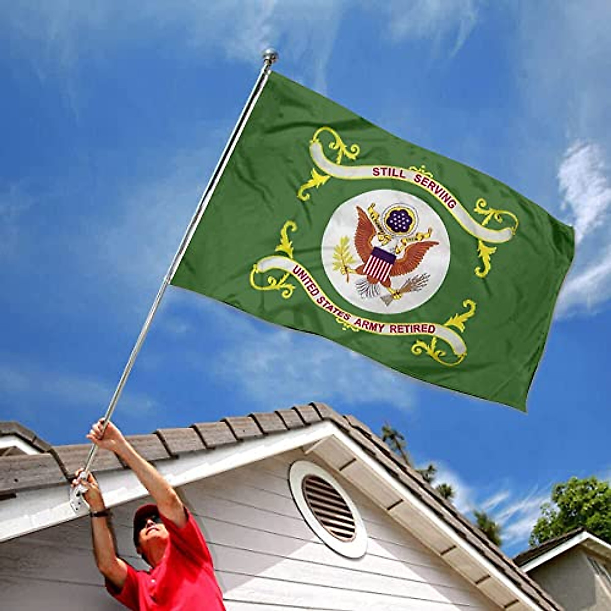 Fyon United States Army Retired Military Flag banner 3x5Feet with 2 Brass Grommets Garden House Flag