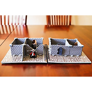 Mini Ruins Dungeon Kit - Dungeon Castle Cavern Terrain for RPGs, Dungeons & Dragons (DND), Pathfinder, War Gaming, and More! - by DCD (21+pcs, 0.6sqft, 4rooms)