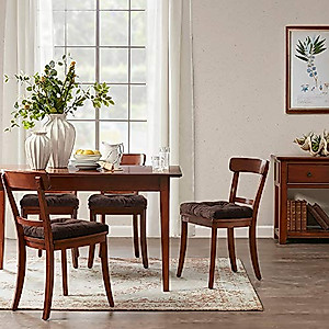 Sweet Home Collection Chair Cushion Crushed Memory Foam Pads Premium Slip Non Skid Microdot Rubber Back Tufted 16" x 16" x 3.25" Thick Seat Cover, 6 Count (Pack of 1), Chocolate Brown