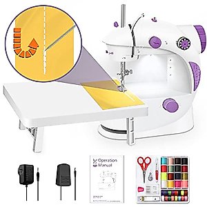 KPCB Mini Sewing Machines 2.0 with Backstitch, Upgraded Sewing Machine for Beginners or Kids with LED Strip & Adjustable Stitches